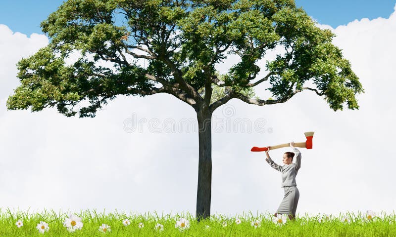 Stop cutting trees stock photo. Image of timber, destruction - 56817574