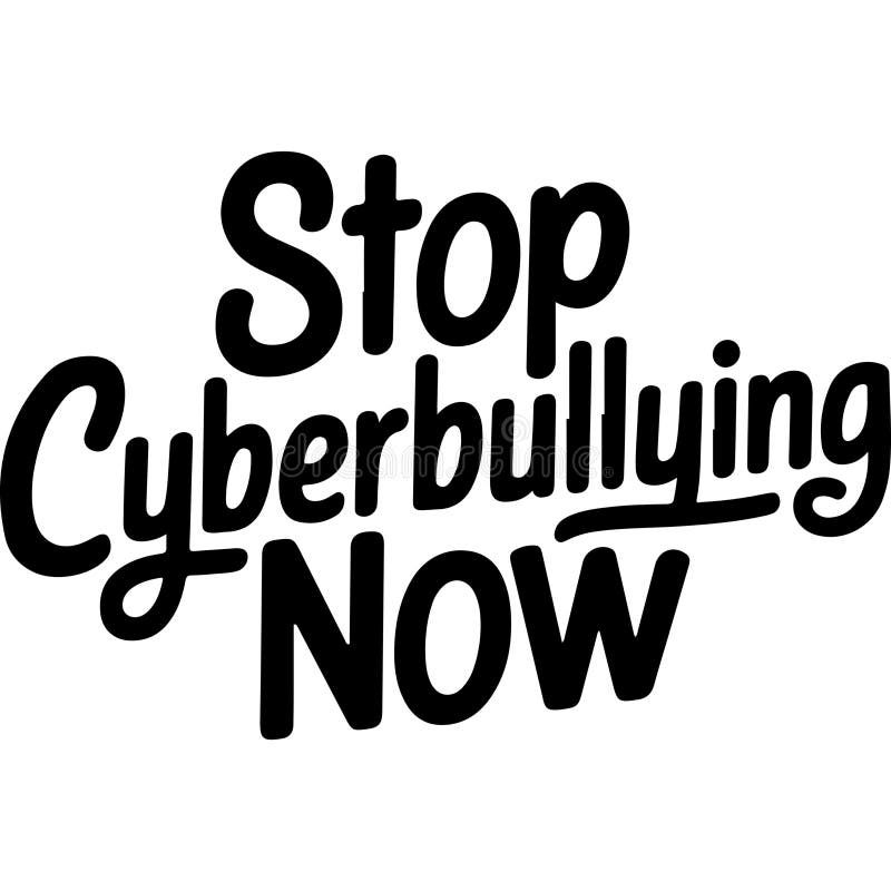 Stop Cyberbullying Now Immediately Stock Illustration - Illustration of ...