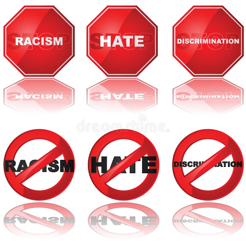 Stop discrimination stock vector. Illustration of avoid - 19543638