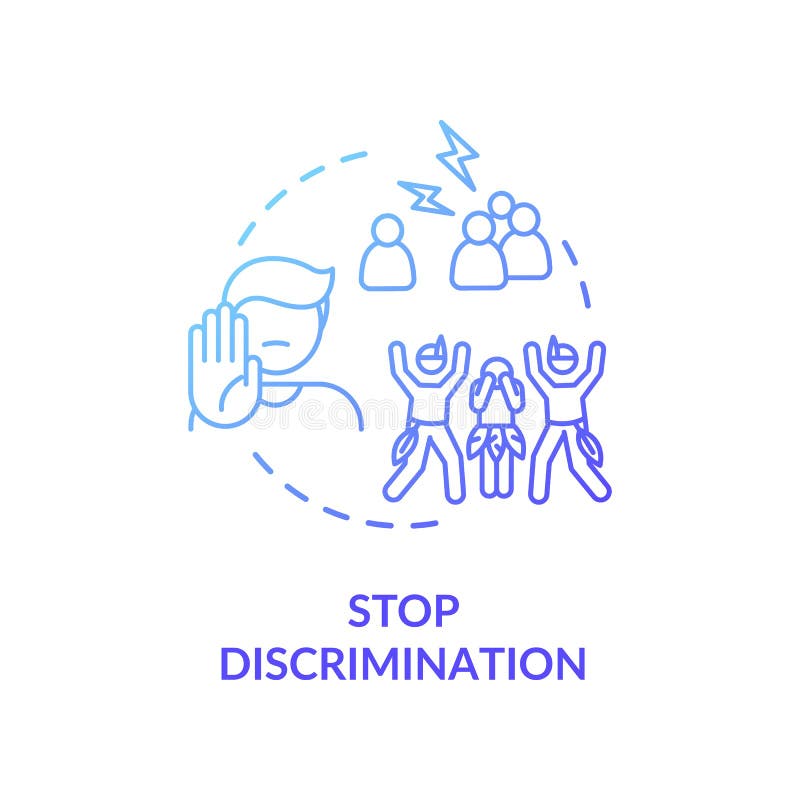 Stop Discrimination Blue Concept Icon Stock Vector - Illustration of ...