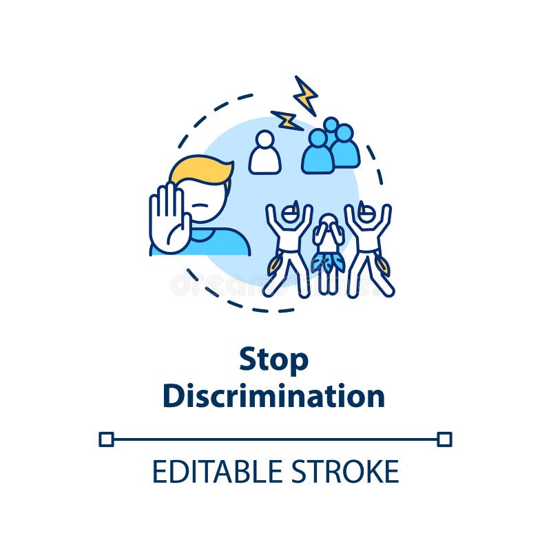 Stop Discrimination Concept Icon Stock Vector - Illustration of ...