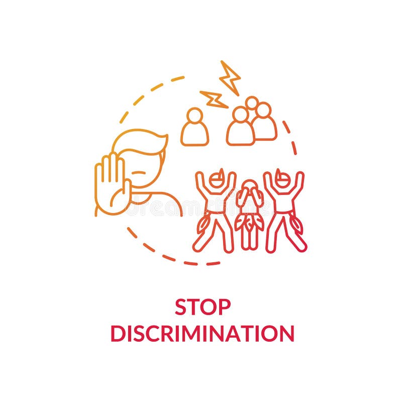 Stop Discrimination Red Concept Icon Stock Vector - Illustration of ...