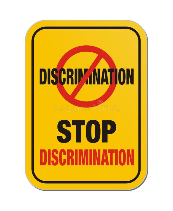 Stop Discrimination Yellow Sign Stock Illustration - Illustration of ...