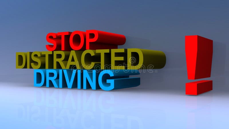 Distracted Driving 2D Vector Web Banner, Poster Stock Illustration ...