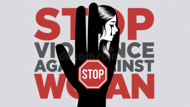Stop, Domestic Violence, Creative Social Issue, Flat Illustration ...