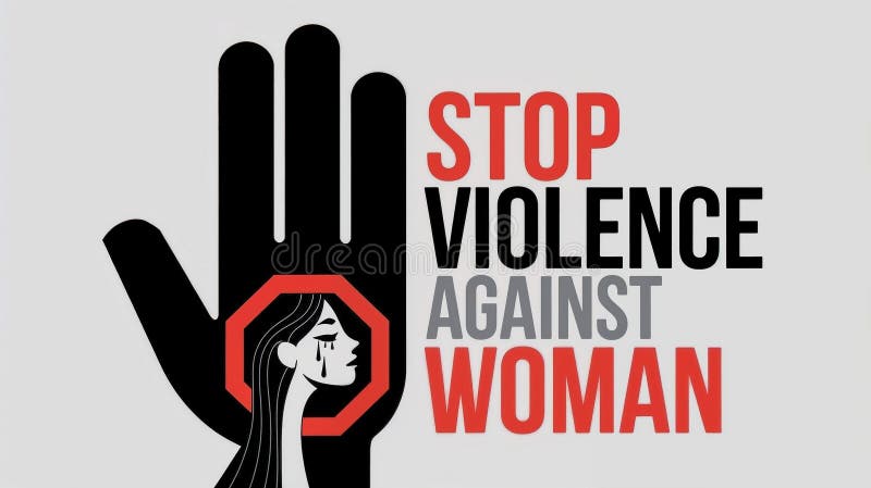 Stop, Domestic Violence, Creative Social Issue, Flat Illustration ...