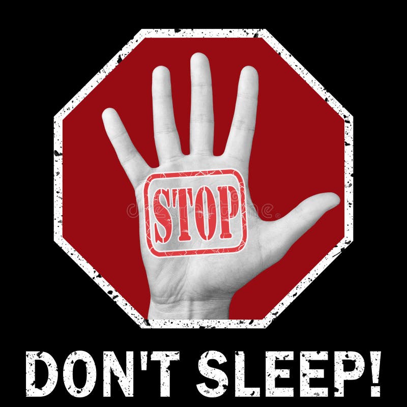 Dont Sleep at Work Flat Poster Vector Template Stock Vector ...