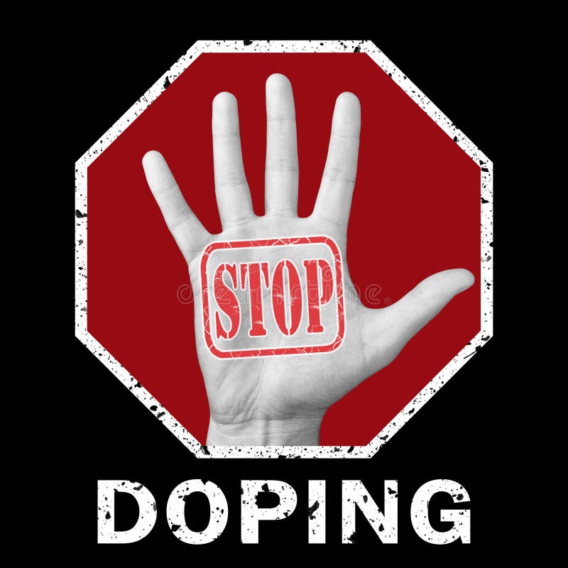 Stop Doping Words Written on Male`s Hand. Isolated on White Background ...
