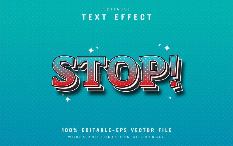 Stop Dots Pattern Style Text Effect Stock Vector - Illustration of ...