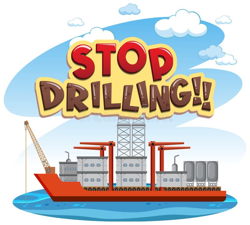 Stop Drilling Cartoon Word Logo Design Stock Vector - Illustration of ...