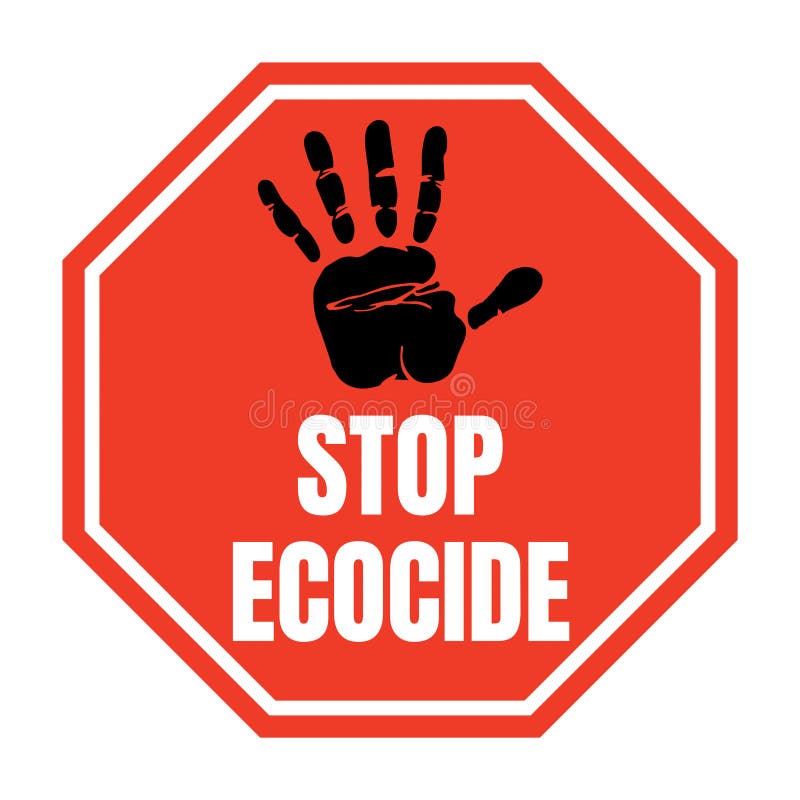 Stop ecocide symbol icon stock illustration. Illustration of stamp ...