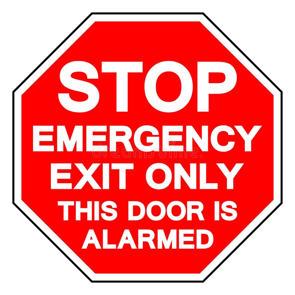 Emergency Fire Exit Red Road Sign Illustration Stock Illustrations ...