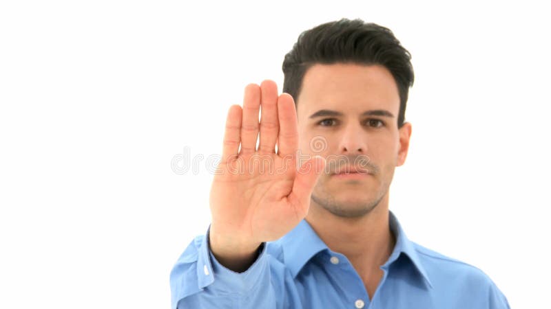 Stop expression stock footage. Video of warning, smile - 39684856