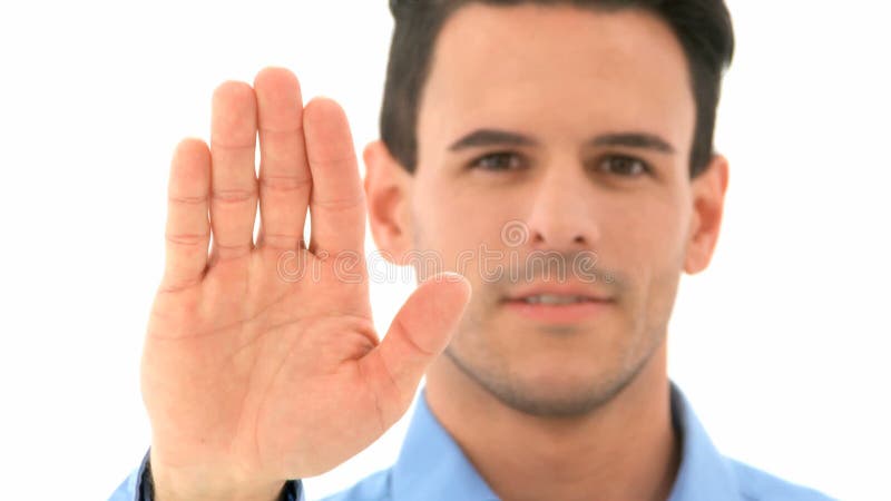 Stop expression stock footage. Video of warning, smile - 39684856