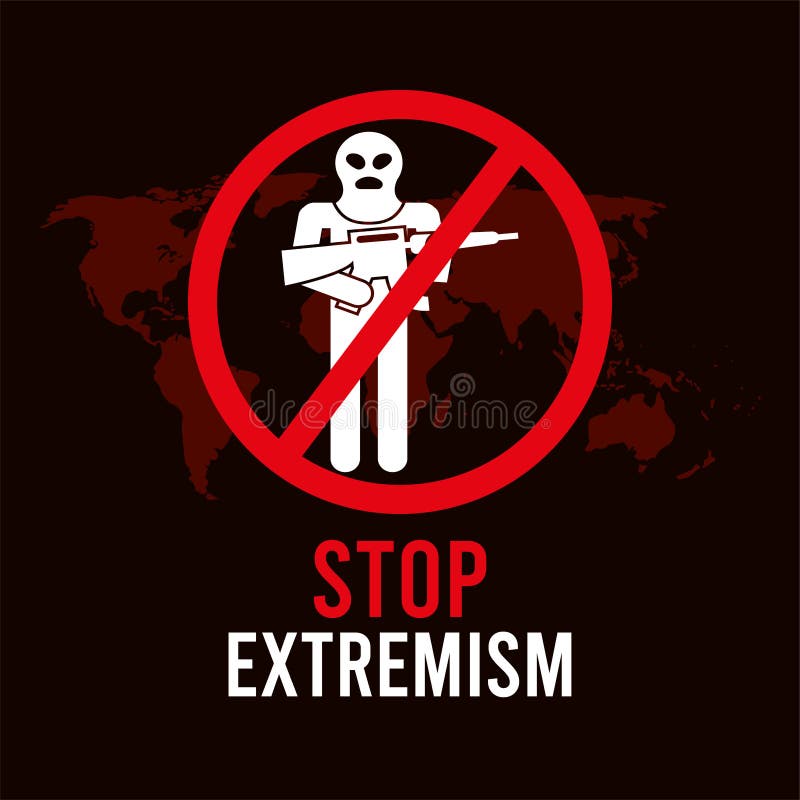 Stop extremism poster stock vector. Illustration of conflict - 231413217