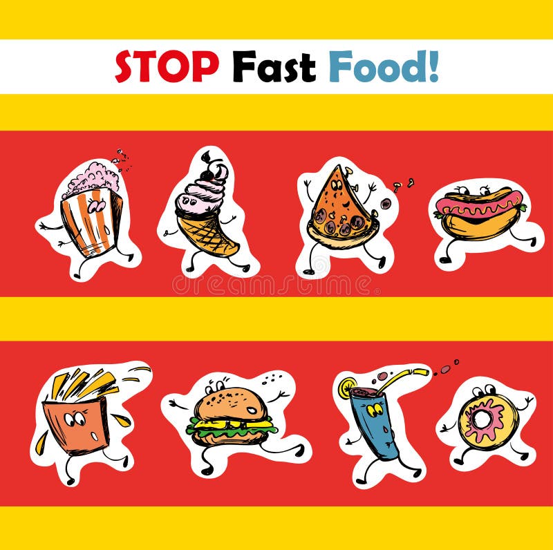 Stop fast food stock vector. Illustration of beverage - 76411108