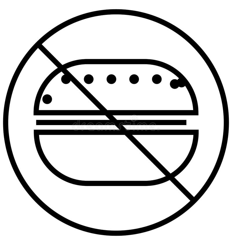 Stop Fast Food Line Isolated Vector Icon Fully Stock Vector ...