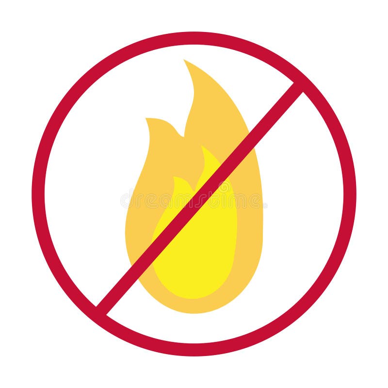 Stop Fire Sign with Burning Flame Stock Vector - Illustration of ...
