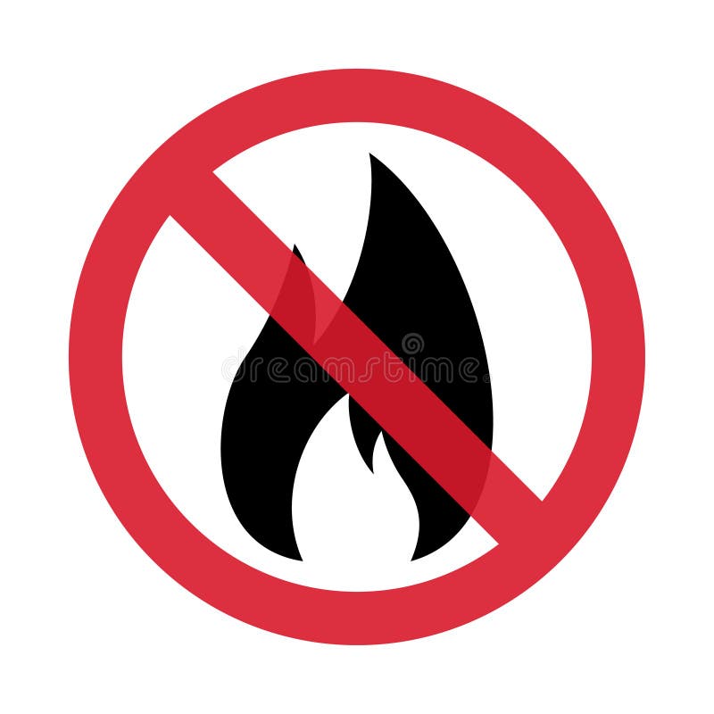 Stop Fire Sign With Angry Burning Match Stick Stock Illustration ...