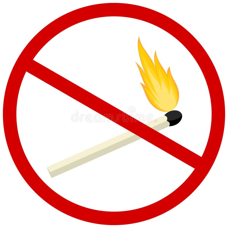 Stop Fire Sign with Angry Burning Flame Stock Vector - Illustration of ...