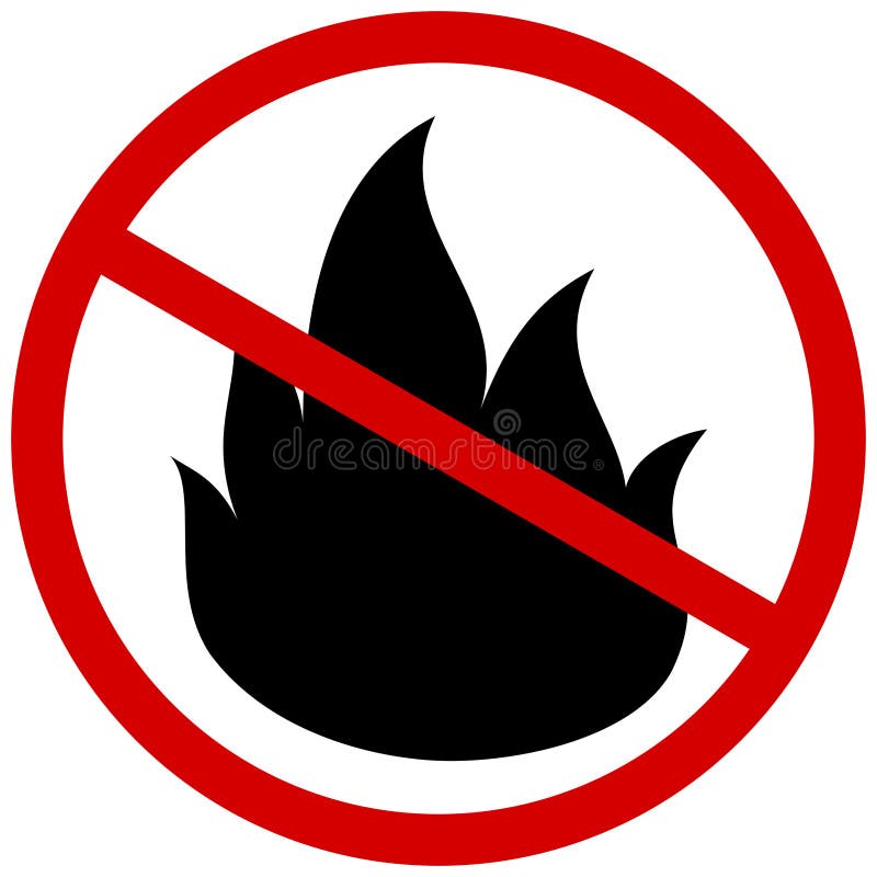Stop Fire Sign with Flame. No Fire Symbol Stock Vector - Illustration ...