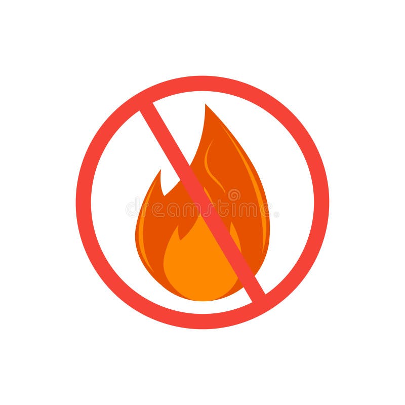 Stop Fire Sign with Angry Burning Flame Stock Vector - Illustration of ...