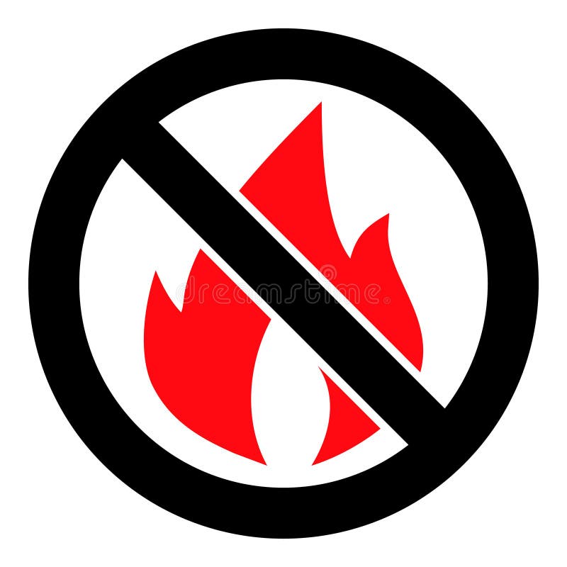Stop Fire Sign with Angry Burning Flame Stock Illustration ...