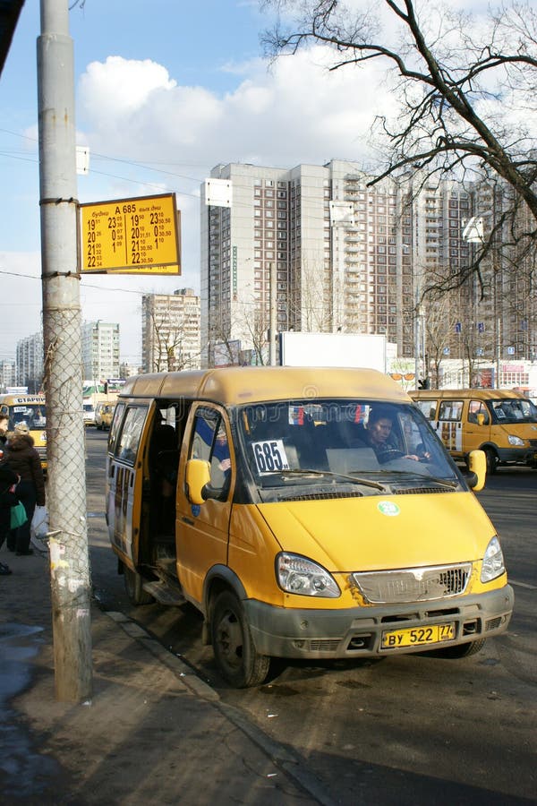 Stop of fixed-route taxis editorial stock image. Image of service ...