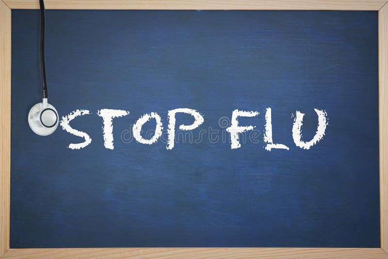 A Stop Flu Against Chalkboard Stock Illustration - Illustration of ...