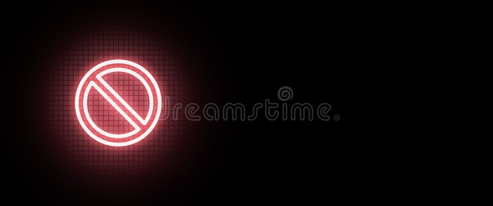 Stop or Forbidden Sign in the Form of a Hologram with Copy Space Stock ...