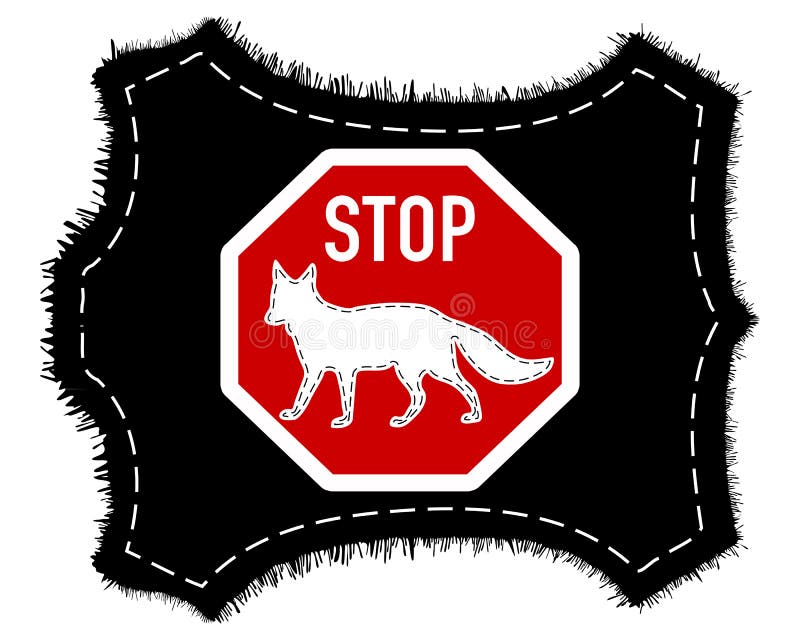 Stop fox fur stock vector. Illustration of sewing, traffic - 20844183