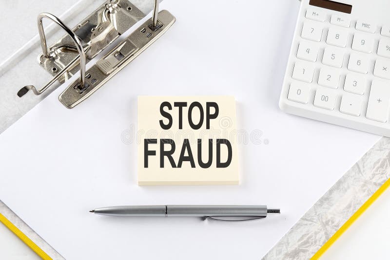 STOP FRAUD- Business Concept, Message on the Sticker on Folder ...