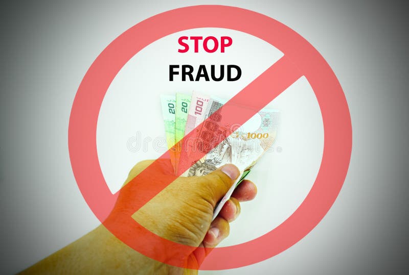 Stop Fraud Banner On Screen. Cybercrime And Internet Security Concept ...