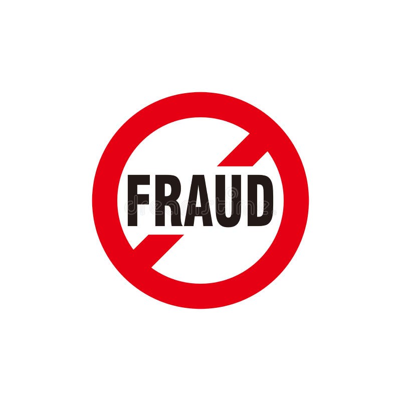 Stop Fraud Text with Red Forbidden Sign Illustration Template Vector ...