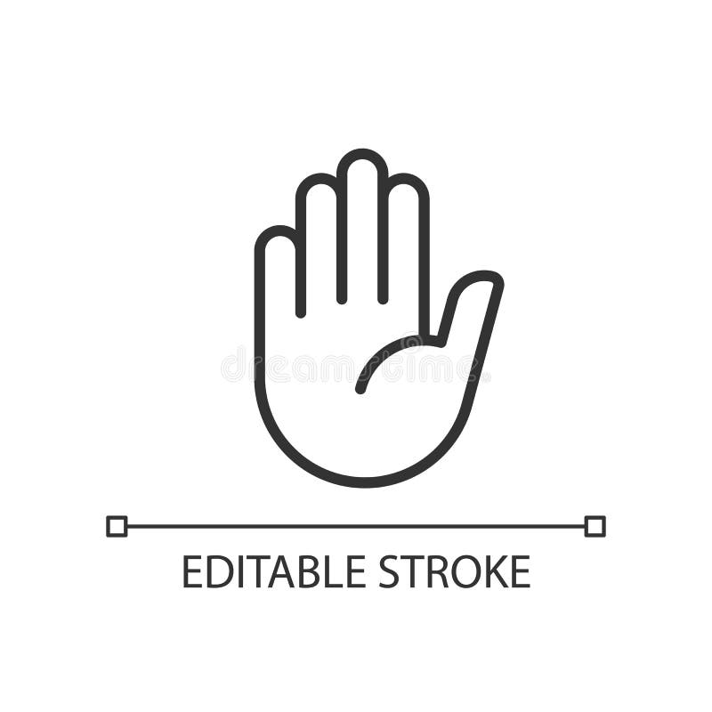 Stop Gesture Black Glyph Icon Stock Illustration - Illustration of ...