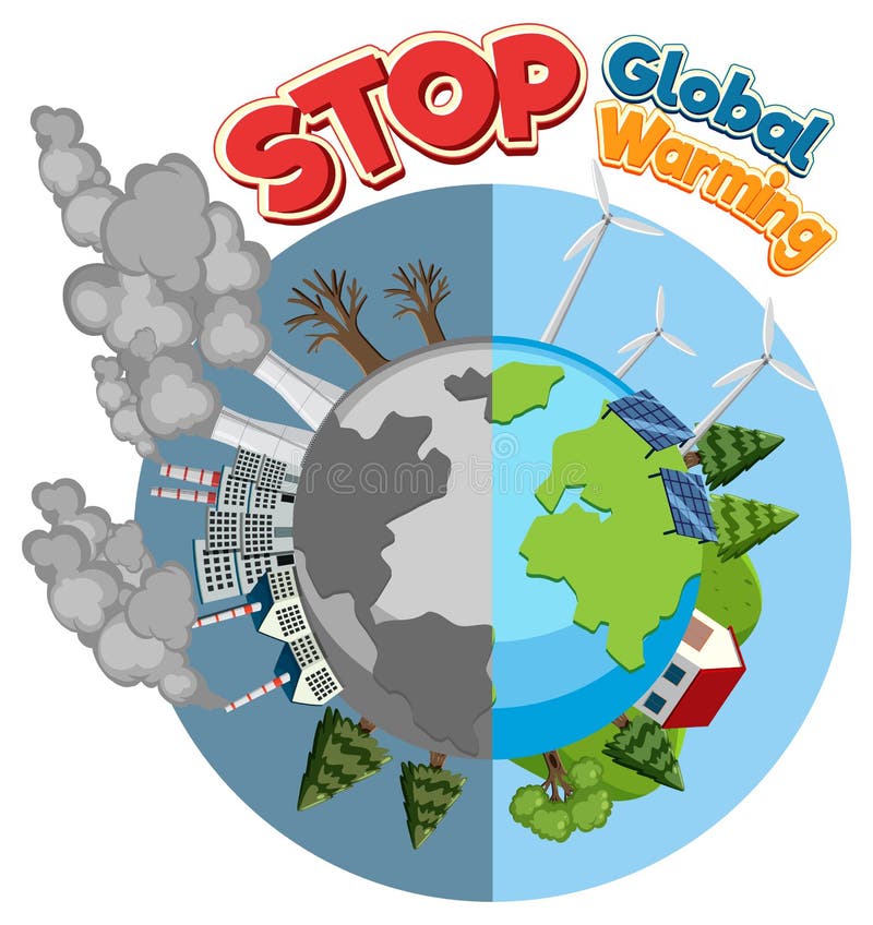 Stop Global Warming Vector Concept Stock Vector - Illustration of ...