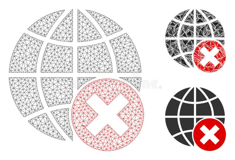 Stop Globalization Vector Mesh Wire Frame Model and Triangle Mosaic ...