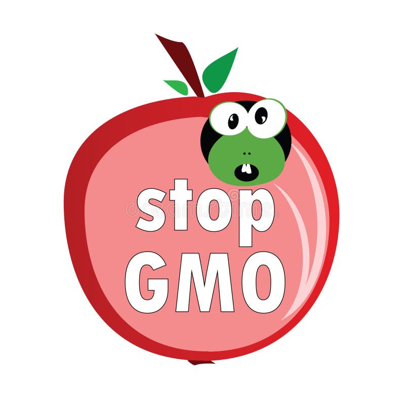 Stop Gmo with Worm Color Vector Stock Vector - Illustration of foods ...
