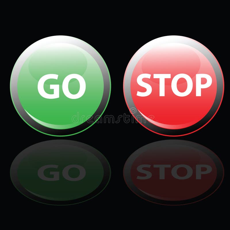 Stop and Go Button Vector Illustration Stock Vector - Illustration of ...