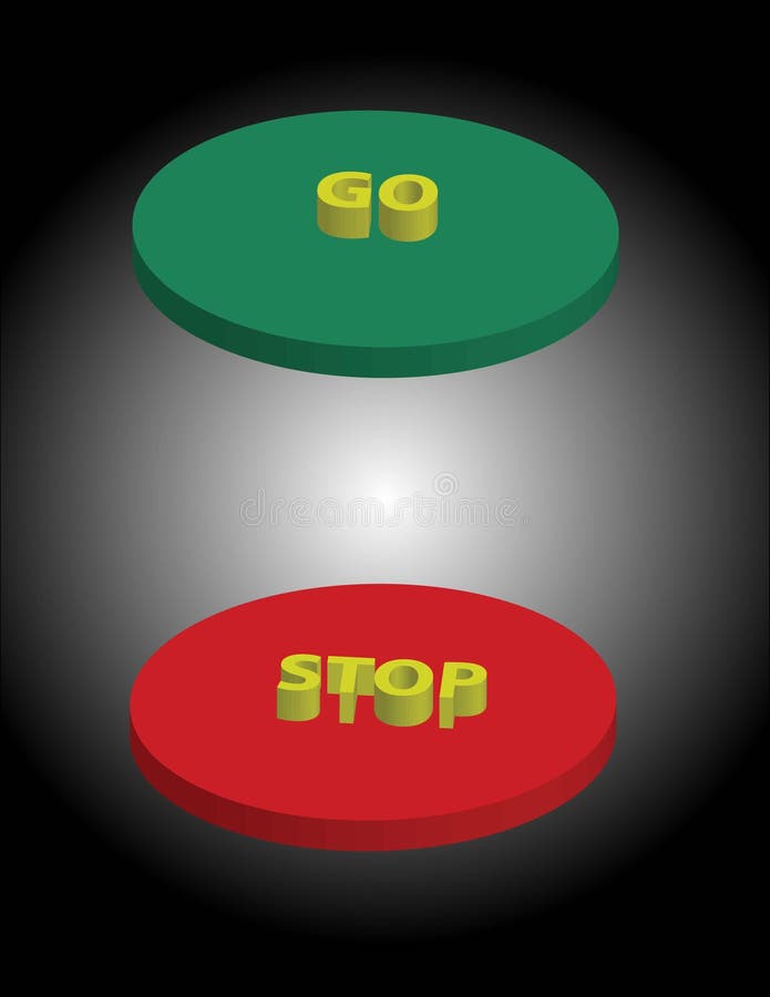 Stop and go buttons stock illustration. Illustration of shape - 485607
