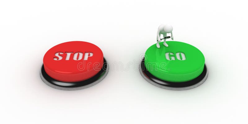 Stop and Go buttons stock illustration. Illustration of reflect - 64766903