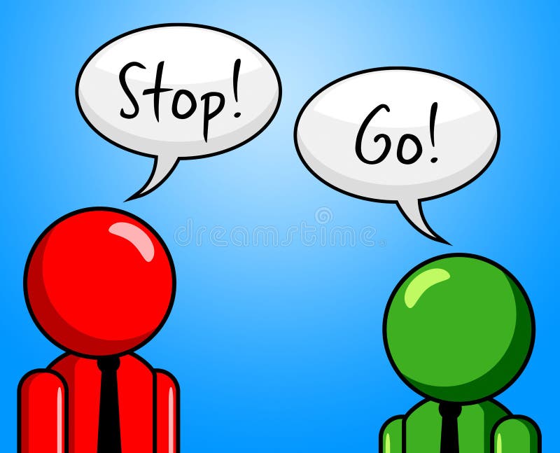 Stop Go Shows Warning Sign and Danger Stock Illustration - Illustration ...