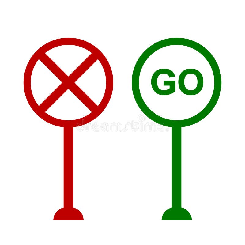 Stop and go signs - vector stock illustration. Illustration of banner ...