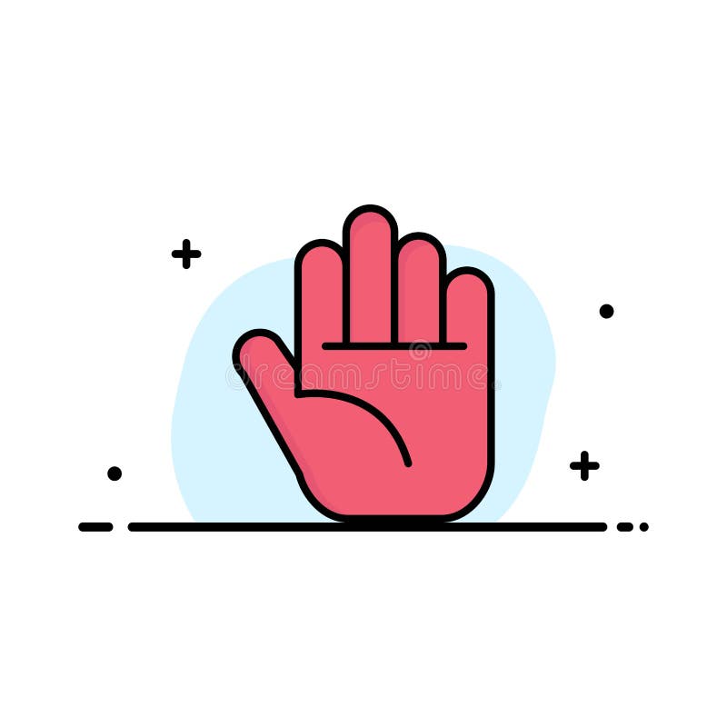 Stop, Hand Business Flat Line Filled Icon Vector Banner Template Stock ...