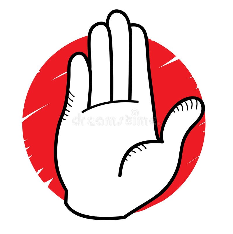 Stop hand stock vector. Illustration of warning, gesturing - 45292133