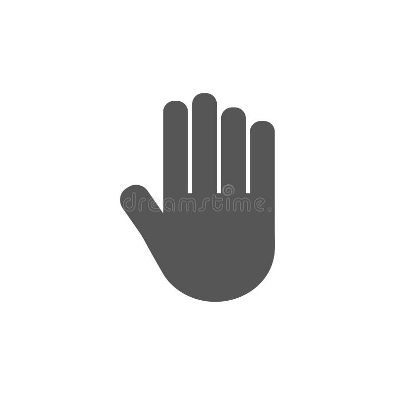 Stop Hand. Flat Vector Icon Illustration. Simple Black Symbol on White ...