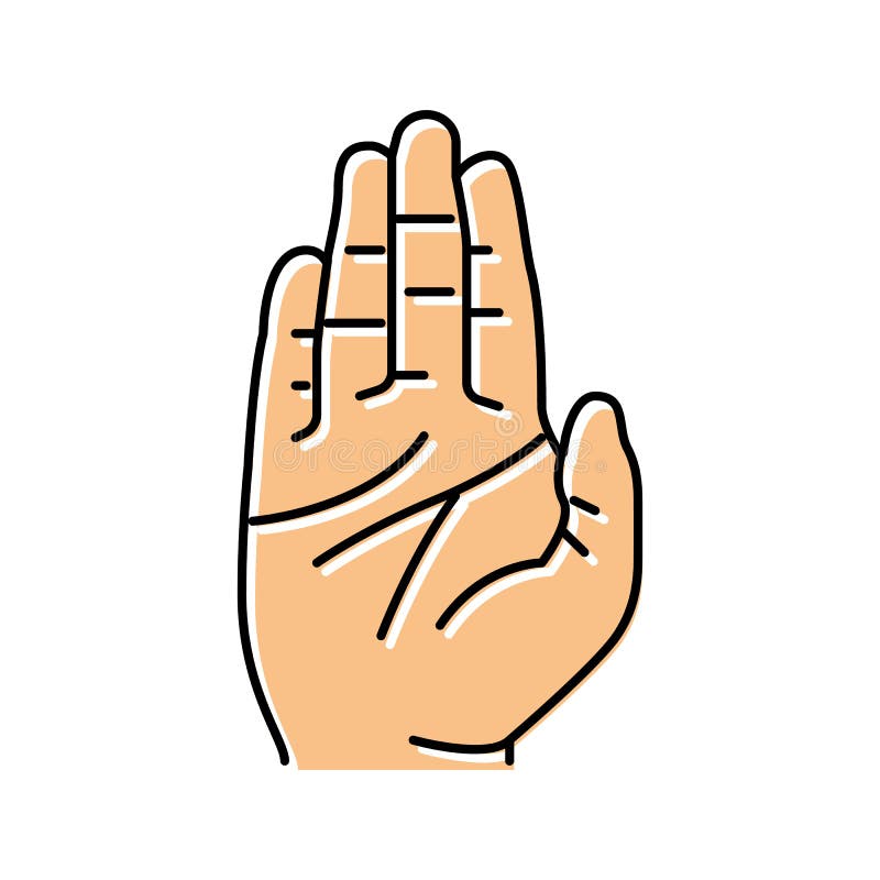 Stop Hand Gesture Color Icon Vector Illustration Stock Vector ...