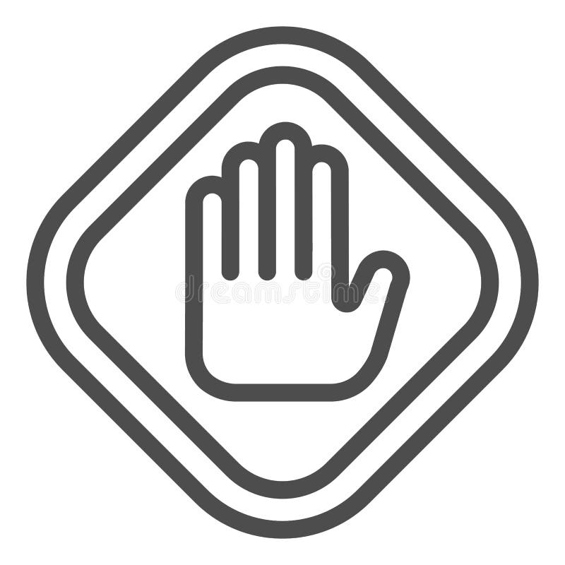 Stop Hand Gesture in Frame Line Icon. Caution and Hazard, Warning Palm ... Stop Hand Gesture in Frame Line Icon. Caution and Hazard, Warning Palm ...