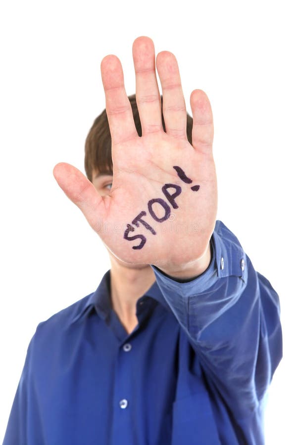 Boy Shows Stop Hand Gesture Stock Image - Image of front, hand: 35291395 Boy Shows Stop Hand Gesture Stock Image - Image of front, hand: 35291395