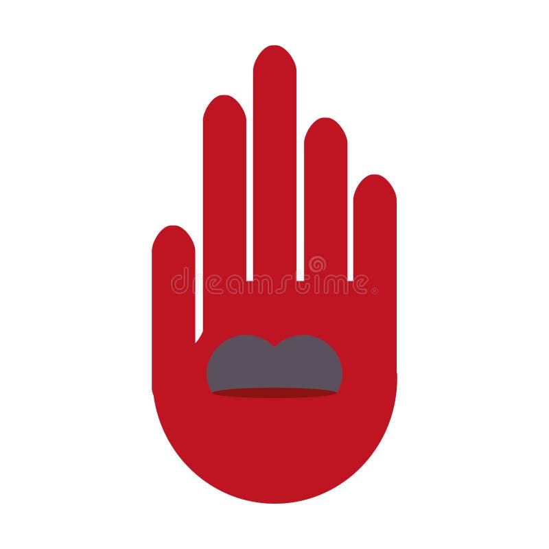Stop hand human red stock vector. Illustration of attention - 88362336